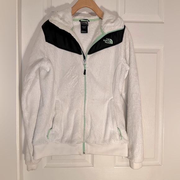 The North Face | Jackets & Coats | Northface White Fuzzy Hooded Jacket ...